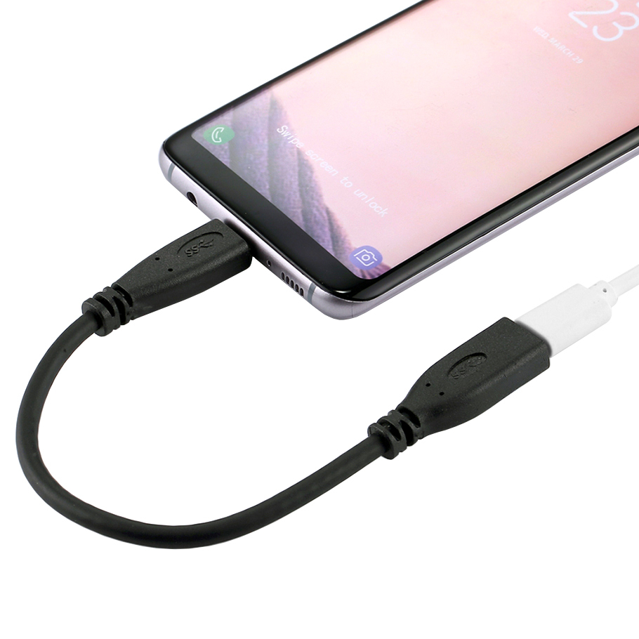 Short USB Type-C Female Extension Cable (20cm)